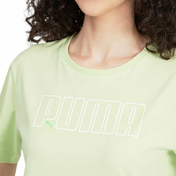 Puma | Tops | Puma Lime Green Short Sleeve Logo Tee Shirt | Poshmark